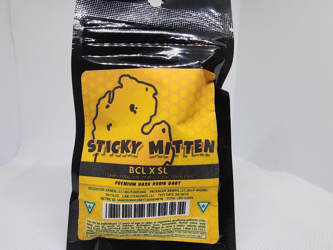 STICKY MITTEN - BLACK CANDY LAND X SOPHISTICATED LADY | CURED ROSIN 1G DART
